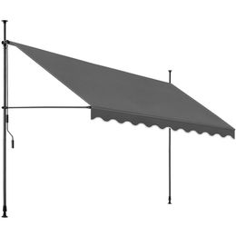 TecTake Klemmmarkise, Schwarz, Grau, Textil, Rechteckig, 400x304x180 cm, CE, Sonnen- & Sichtschutz, Markisen