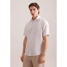 Seidensticker Herren Leinenhemd "Schwarze Rose", wei&szlig;, Gr. 42, gestreift, 100% Leinen, Hemden, Regular 1/2 Kentkragen Gestreift