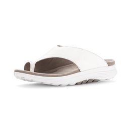 ROLLINGSOFT Damen Dianette, Gr. 43wei&szlig;, Glattleder, Schuhe, Zehentrenner, Sommerschuh mit weichem Zehensteg, G-Weite