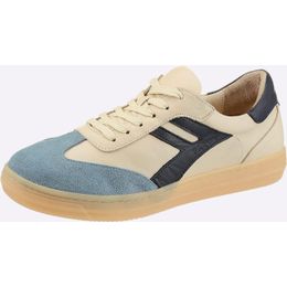 Andrea Conti Damen Sneaker, Gr. 36creme, blau, Glattleder, Leder, Rindsleder, Schuhe