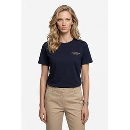 Gant Damen T-Shirt "REGULAR GRAPHIC PRINT"evening blau, Gr. XL, unifarben, Single Jersey, Obermaterial: 100% Baumwolle, Shirts, Regular fit mit