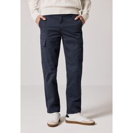 Street One MEN Herren Cargohose, blau, Gr. 33, unifarben, Web, 98% Baumwolle, 2% Elasthan, Hosen, aus Baumwolle mit Stretchanteil