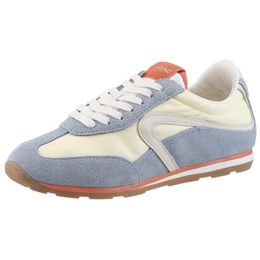 VERBENAS Damen Sneaker "JAMAINCA PIXEL", Gr. 36wei&szlig;, blau, Leder, Textil, kontrastfarbene Details, unifarben mit Farbeins&auml;tzen, Basic, Schuhe,