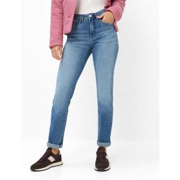 Brax Damen Five-Pocket-Hose Style CAROLA USED LIGHT BLUE, denim hellblau, Gr. 48K