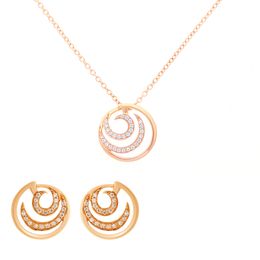 Orphelia 'Elaine' Damen 925 Sterling Silber Set: Kette-Anh&auml;nger + Ohrringe - Rose SET-7084/1