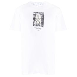 Off-White Paint Mirror Logo Slim Fit wei&szlig;es T-Shirt