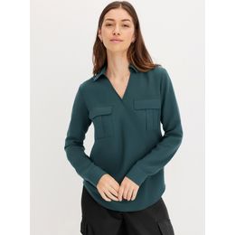 Inspirationen Damen Langarmbluse, gr&uuml;n, Gr. 38, unifarben, 100% Viskose, Blusen