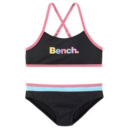 Bench. M&auml;dchen Bustier-Bikini mit bunten Details schwarz 158/164, N-Gr
