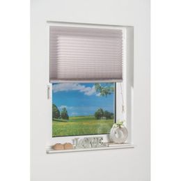 K-home Plissee &raquo;COMO&laquo; Lichtschutz freih&auml;ngend grau Obermaterial: 100% Polyester 130cm, einseitig verschiebbar, 35cm