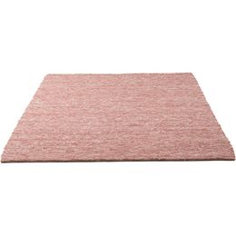 Sansibar Wollteppich &raquo;H&ouml;rnum&laquo; rechteckig 12 mm H&ouml;he Handweb Teppich, meliert, reine gewalkte Wolle, handgewebt rot Schurwolle B : 40cm 1 Stk., 12mm, L: 60cm