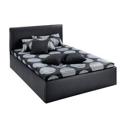 Westfalia Schlafkomfort Polsterbett mit Bettkasten schwarz Bezug Bett: Kunstleder;Bonnell-Federkernmatratze: Baumwoll-Mischgewebe (51% Polypropylen, 39% Polyester, 10% 