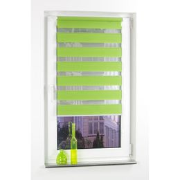 Liedeco Doppelrollo &raquo;Klemmfix DUO-Rollo YOUNG COLOURS&laquo; Lichtschutz ohne Bohren gr&uuml;n Polyester 160cm, 120cm