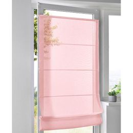 Kutti Raffrollo &raquo;Brondby Move&laquo; mit Klettschiene ohne Bohren verspannt Klemmfix, Klemmtr&auml;ger, halbtransparent, uni, Basic, pflegeleicht rosa Obermaterial: 