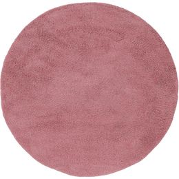 CarpetFine Teppich &raquo;Silky&laquo; rund 20 mm H&ouml;he Shaggy, Langflor, uni, besonders weich, handarbeit rosa Mikropolyester &Oslash; 200cm 1 Stk., 20mm, &Oslash; 200cm