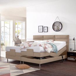 Westfalia Schlafkomfort Boxbett mit Motor in diversen Ausf&uuml;hrungen beige Box und Kopfteil: Feinstrukturstoff (77% Polyester und 23% Viskose);Bezug der Obermatratze: 100% 