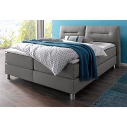 Maintal Boxspringbett inkl. Topper grau Bezug bei beige, anthrazit und hellgrau: pflegeleichter Strukturstoff (100% Polyester);Bezug bei wei&szlig; und schwarz: 