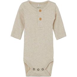 name it Jungen Langarmbody &raquo;NBMKAB LS BODY NOOS&laquo; beige 74, N-Gr