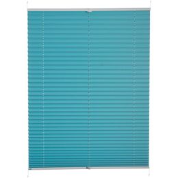 K-home Plissee &raquo;Klemmfix Pisa&laquo; verdunkelnd energiesparend ohne Bohren verspannt blau Obermaterial: 100% Polyester 130cm, zweiseitig verschiebbar, 30cm