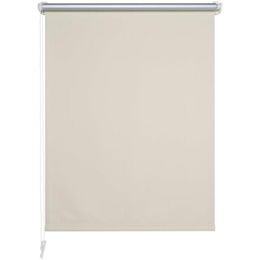 Liedeco Seitenzugrollo verdunkelnd energiesparend ohne Bohren beige Polyester 150cm, 45cm