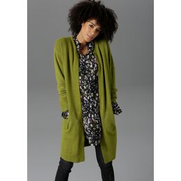 Aniston Casual Damen Aniston CASUAL Strickjacke im Oversize Look gr&uuml;n 38