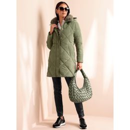 Heine Damen Steppjacke, Gr&uuml;n, Gr. 46, Steppjacken, Material: Polyester. Fellimitat: Polyester. Wattierung: Polyester