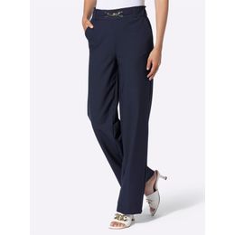 Heine Damen Schlupfhose, Blau, Gr. 44, Stoffhosen, Material: Polyamid