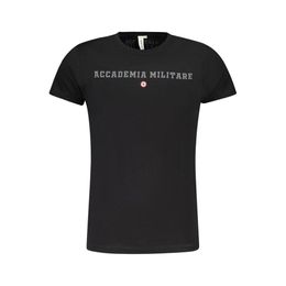 Accademia Militare Schwarzes Baumwoll-T-Shirt f&uuml;r Herren