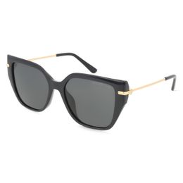 Michael Kors MK2231U ST. BARTHS | Damen-Sonnenbrille | Fassung: Vollrand, Quadratisch, Kunststoff, Schwarz | Glasfarbe: Grau
