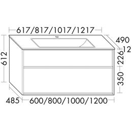 Burgbad Keramik-Waschtisch+Wtu Uomo Preisgruppe 2 Schilf Solid Matt/Wei&szlig; Velvet, SHNN122F7465C0037 SHNN122F7465C0037