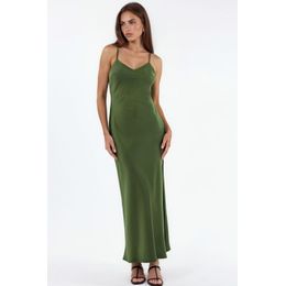 Satin-Midi-Kleid