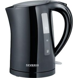Severin Wasserkocher, 1,5 Liter, 2.200 Watt, 360&deg; central-cordless, Anti-Kalk-Sieb, verdecktes Heizelement, Schwarz