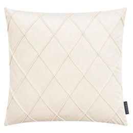 Dekokissen MAGMA HEIMTEX, B:50cm L:50cmelfenbein, gesteppt kariert unifarben, Polyester, Dekokissen_Sitzkissen_Kissenh&uuml;llen, "NOBLESS", 50x50cm,
