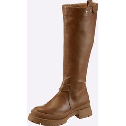 Heine Damen Stiefel, Gr. 40camel, Synthetik, Schuhe
