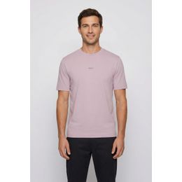 BOSS Orange Herren T-Shirt "TChup Relaxed Fit"light, pastel lila539, Gr. L, unifarben, Single Jersey, Obermaterial: 96% Baumwolle, 4% Elasthan,