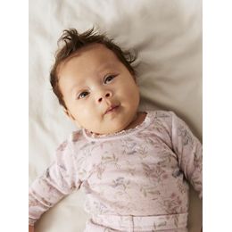 name it M&auml;dchen Langarmbody "NBFWANG WOOL NEEDLE LS BODY NOOS", Gr. 62violet ice aop:flowers, leafs, Strick, Obermaterial: 100% Wolle, bedruckt,