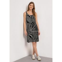 Street One Damen Druckkleid, schwarz-wei&szlig;, Gr. 36, gemustert, Web, Obermaterial: 100% Viskose, Kleider, Sommerkleid mit Allover-Print