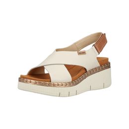 Pikolinos Damen Keilsandalette "Pikolinos Sandalen Leder", Gr. 40wei&szlig;, gold, Leder, Schuhe