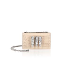 Philipp Plein Damen Schultertasche "Eagle Crocco Print"06, beige, Taschen