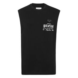 Philipp Plein Herren T-Shirt "Kurzarm-Rundhals-T-Shirt", schwarz, Gr. S, Obermaterial: 100% Baumwolle, Shirts