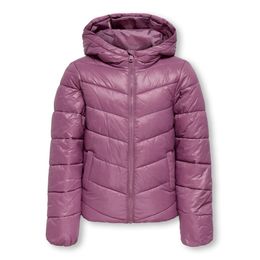 KIDS Only M&auml;dchen Steppjacke "KOGKAJSA LIGHTWEIGHT QUILT HOOD JKT OTW"grape nectar, Gr. 140, unifarben, Web, Obermaterial: 100% Nylon, Jacken, mit