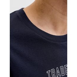 Jack & Jones PlusSize Herren T-Shirt "JJELOGO TEE SS O-NECK 2 COL AW26 SN PLS"navy blazer, Gr. 5XL, JACK & JONES PLUSSIZE, Jersey, Obermaterial: 100% Baumwolle, Shirts,