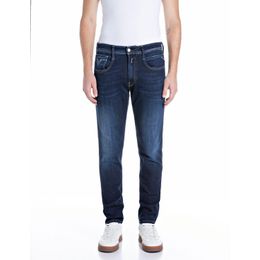 Replay Herren Slim-fit-Jeans "Anbass Superstretch"dunkelblau c007, Gr. 31, Denim/Jeans, Obermaterial: 90% Baumwolle, 8% Polyester, 2% Elasthan,