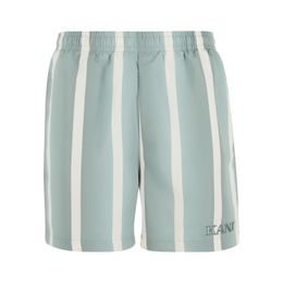 Karl Kani Herren Badeshorts "Karl Kani Retro Gradient Stripes Board Shorts"olive, sanftes wei&szlig;, Gr. S, 100% Polyester, Badehosen