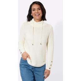 Casual Looks Damen Strickpullover "Langarm-Pullover"ecru, Gr. 40, unifarben, 50% Baumwolle, 50% Polyacryl, Pullover