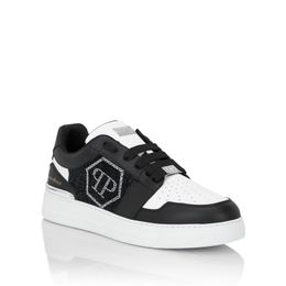 Philipp Plein Herren Sneaker "Hexagon Mit Schmucksteinen", Gr. 41, schwarz-wei&szlig;, Schuhe