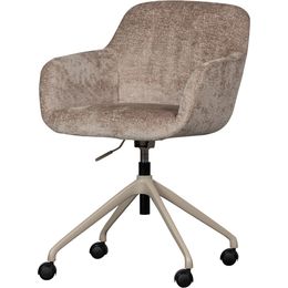 Drehstuhl Woood, B:57cm H:88cm T:60cmtaupe, Holzwerkstoff, St&uuml;hle, "Morros mit Chenille-Bezug h&ouml;henverstellbar, B 57 x T 60 x H 88 cm", mit Rollen,