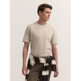 Bugatti Herren T-Shirt "Modern Fit"40, beige, Gr. XL, unifarben, 100% Baumwolle, Shirts, Modern Fit Baumwolle Brustprint