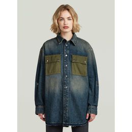 G-Star Raw G-STAR Damen Langarmshirt "Panel Hemd"antique blauschist fb, Gr. L, Obermaterial: 75% Baumwolle, 25% Baumwolle, Shirts