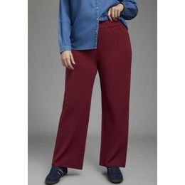 Damen Schlupfhose "Gro&szlig;e Gr&ouml;&szlig;en"bordeaux, Basic, Gr. 54, LAURA SCOTT CURVE, unifarben, Jersey, Obermaterial: 95% Polyester, 5% Elasthan, Hosen, aus