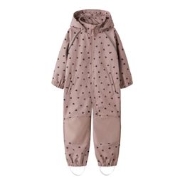 name it M&auml;dchen Softshelloverall "NMFALFA08 SOFTSHELL SUIT AOP 1FO NOOS"woodrose aop:hearts, Gr. 80, bedruckt, Softshell, Obermaterial: 94%